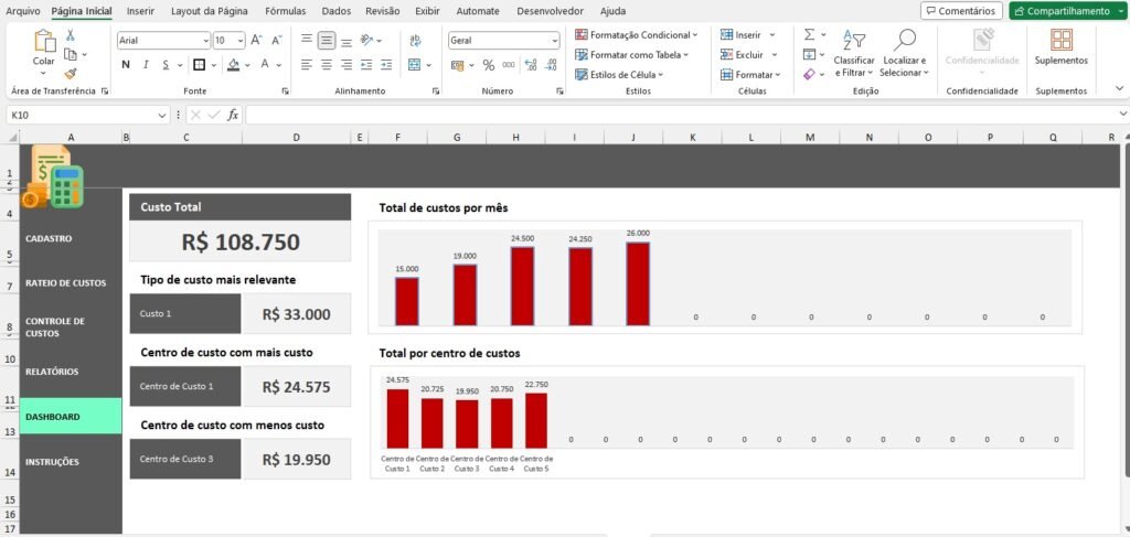 Planilha para Rateio De Custos Em Excel - Planilhas Tech